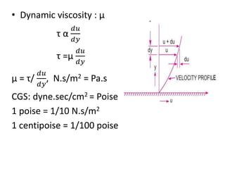 Fluid Mechanics : Properties of fluid: numerical : part 1 | PPTX