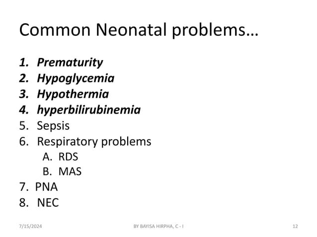 PART-1. NEONATAL CLASSIFICATION & COMMON PROBLEMS.pptx
