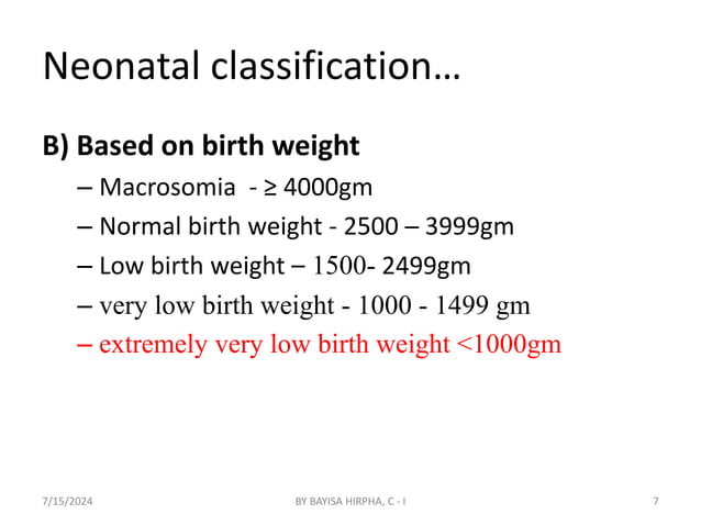 PART-1. NEONATAL CLASSIFICATION & COMMON PROBLEMS.pptx