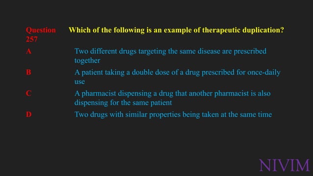 Pharmacology MCQ series Part -13 by NIVIM | PPT