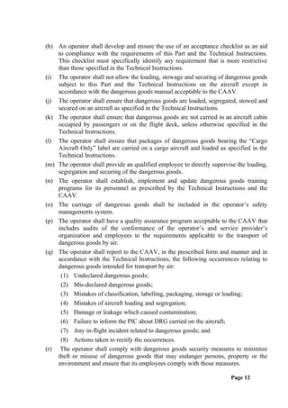 Part 18-Transportation of DANGEROUS GOODS By Air | PDF