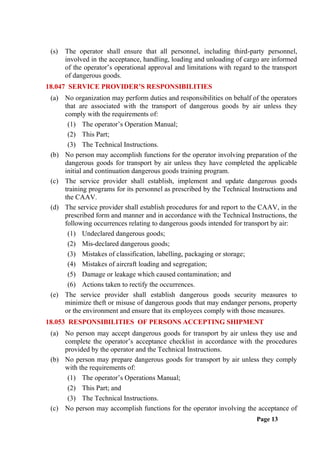 Part 18-Transportation of DANGEROUS GOODS By Air | PDF