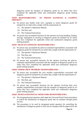 Part 18-Transportation of DANGEROUS GOODS By Air | PDF