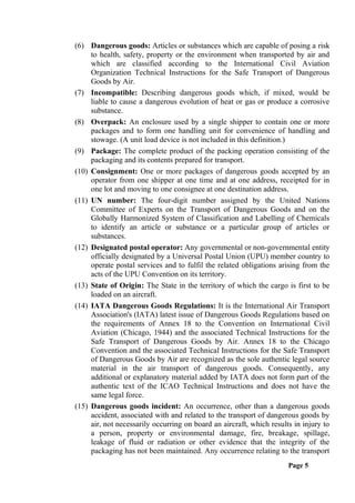 Part 18-Transportation of DANGEROUS GOODS By Air | PDF