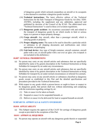 Part 18-Transportation of DANGEROUS GOODS By Air | PDF