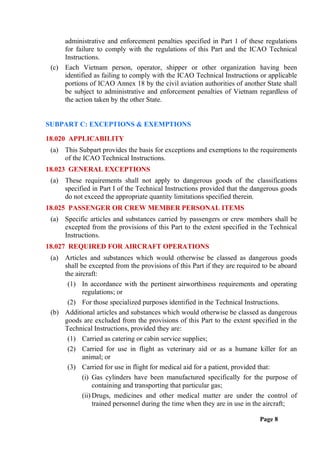 Part 18-Transportation of DANGEROUS GOODS By Air | PDF
