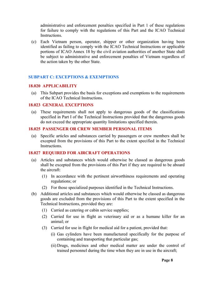 Part 18-Transportation of DANGEROUS GOODS By Air | PDF | Air Travel ...