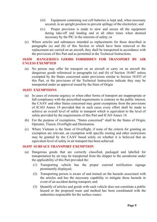 Part 18-Transportation of DANGEROUS GOODS By Air | PDF