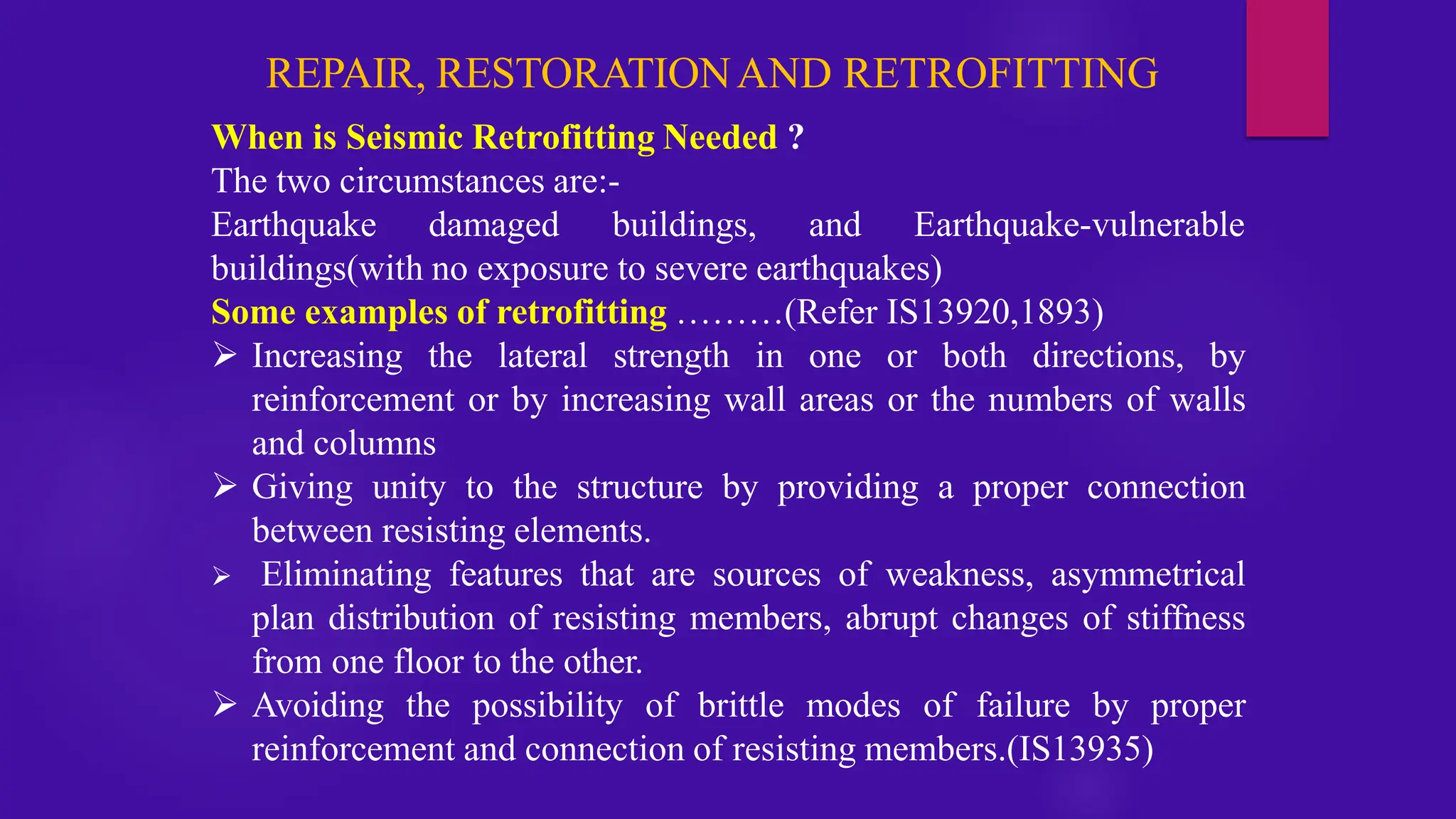 Retrofitting rehabilitation and repair of structure | PDF