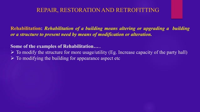 Part-1 Restoration and rehabilitation, repairs of the structures | PPTX ...