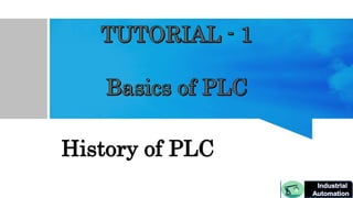 Part 1 History Of PLC. | PPTX