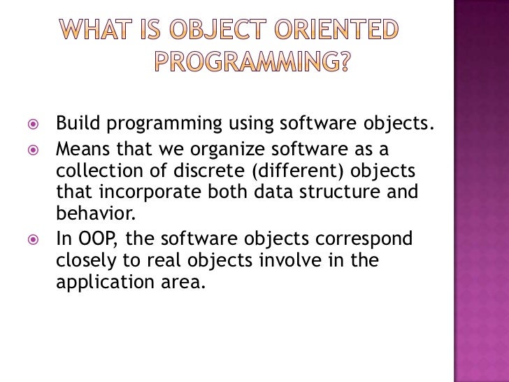 Introduction to object oriented language