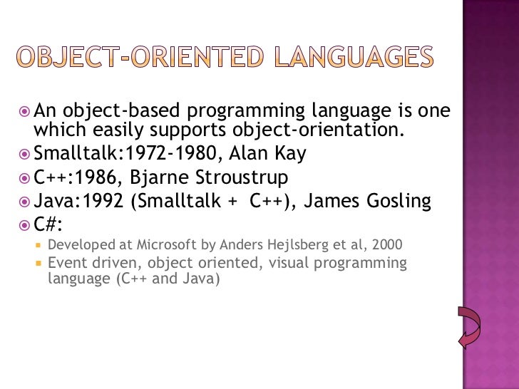 Introduction to object oriented language