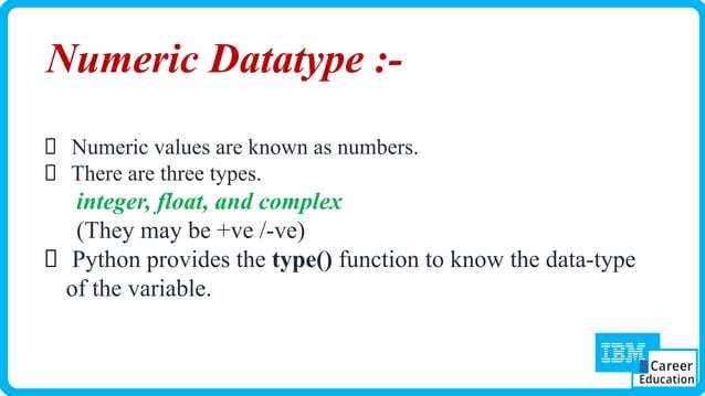 Part 1 Python Introduction Variables Data Types Numeric String 0171
