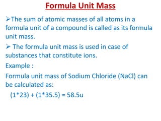MOLECULAR MASS AND MOLE CONCEPT | PPTX