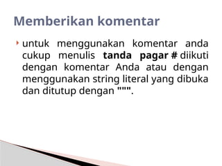 mengenal bahasa python untuk pemula di sekolah | PPT