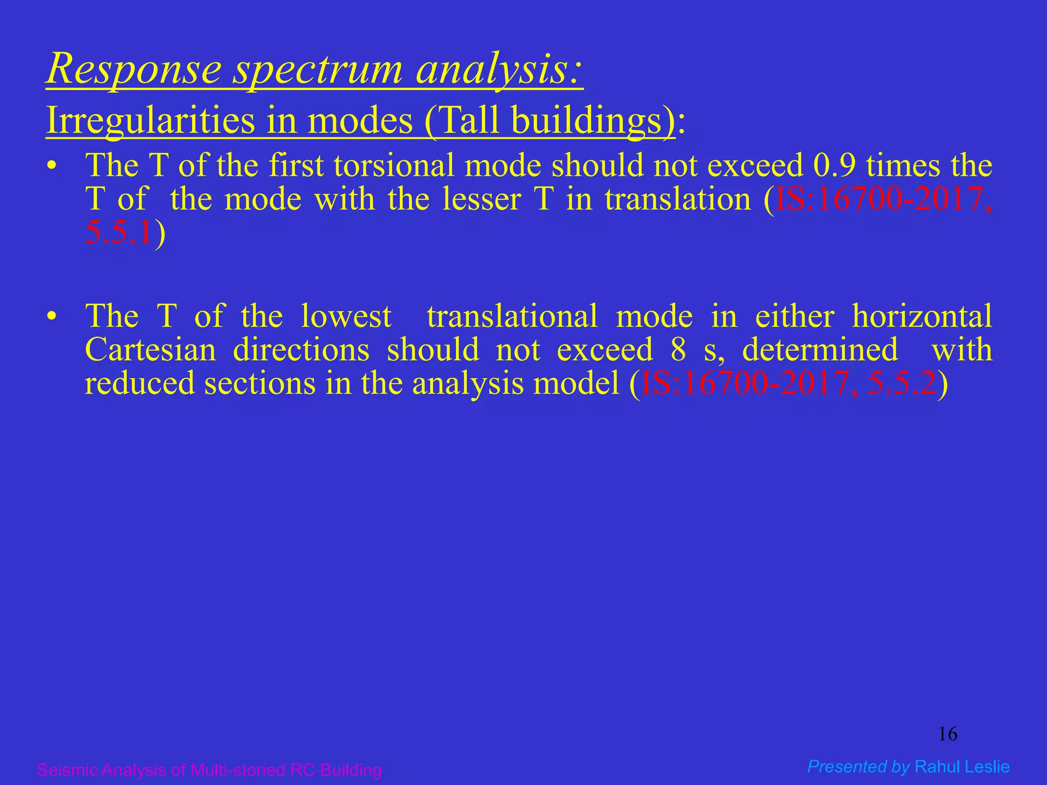 Part-II: Seismic Analysis/Design of Multi-storied RC Buildings using STAAD.Pro & ETABS according ...