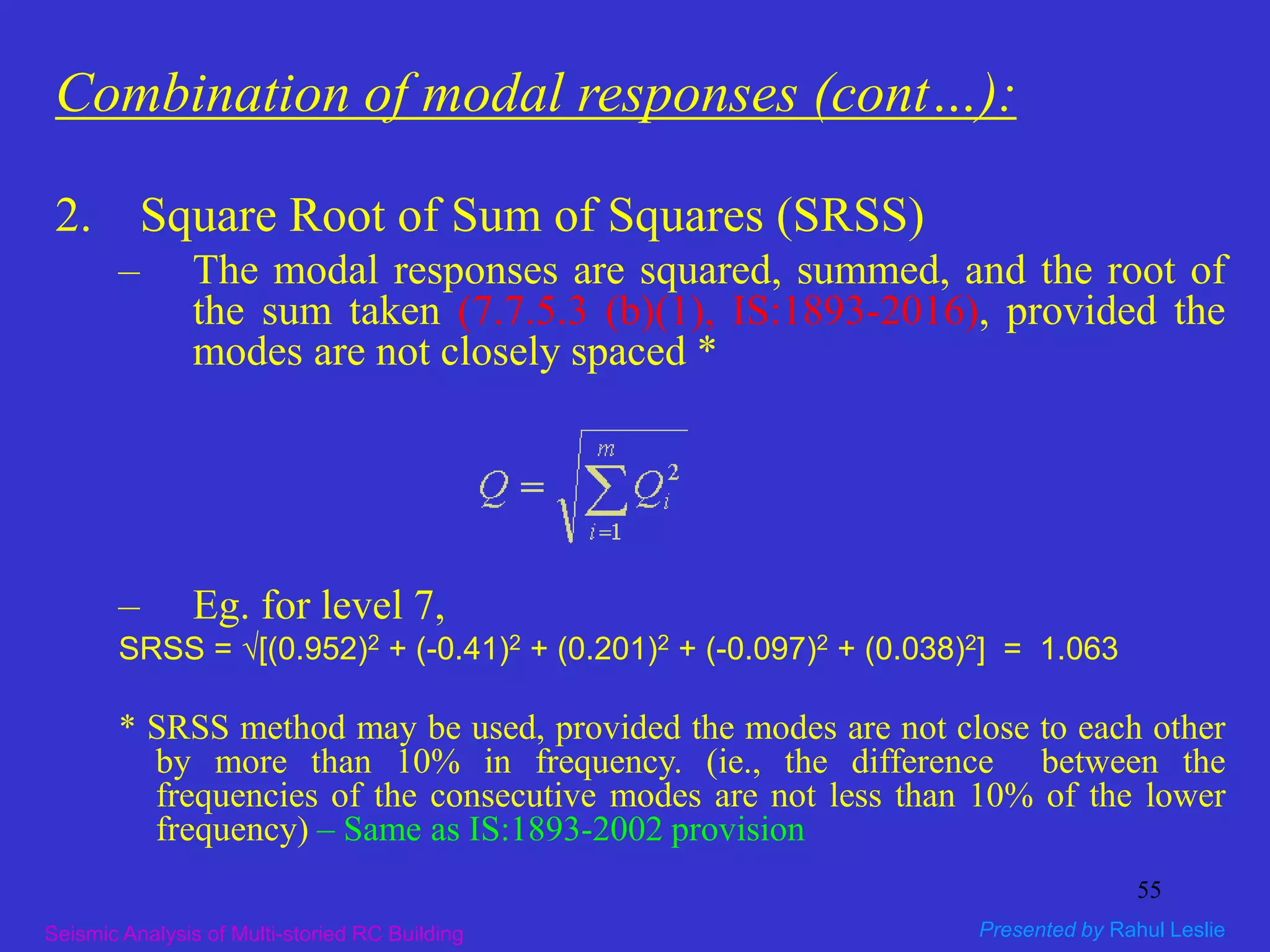 Part-II: Seismic Analysis/Design of Multi-storied RC Buildings using ...