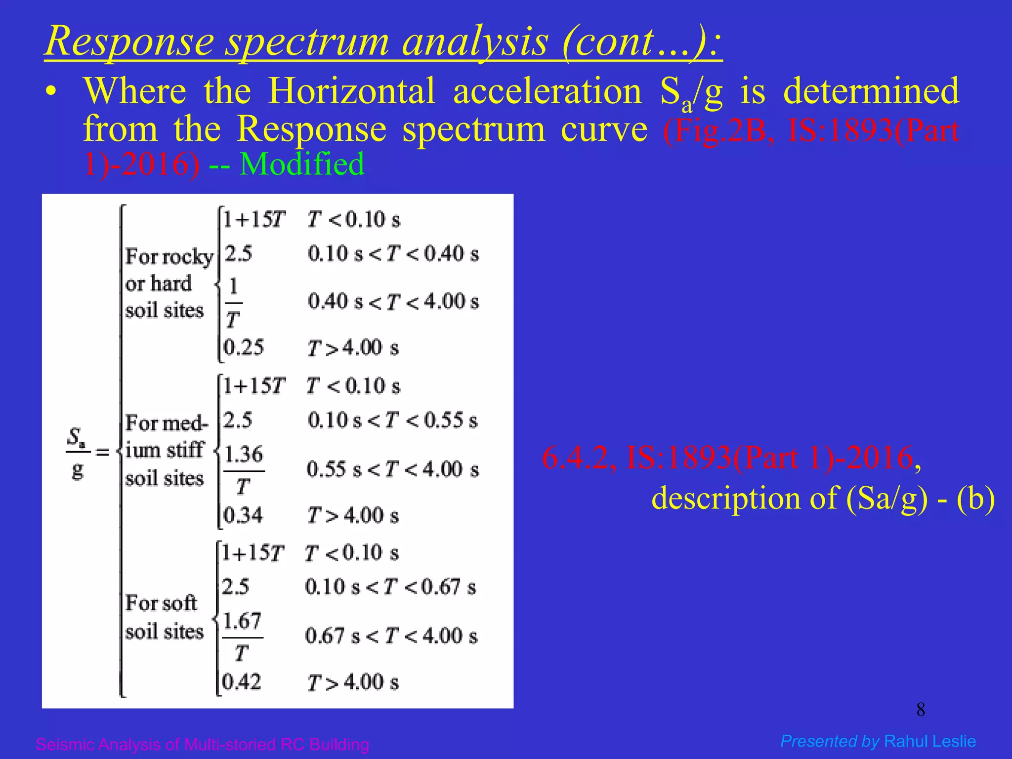 Part-II: Seismic Analysis/Design of Multi-storied RC Buildings using STAAD.Pro & ETABS according ...
