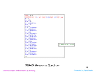 Part-II: Seismic Analysis/Design of Multi-storied RC Buildings using STAAD.Pro & ETABS according ...