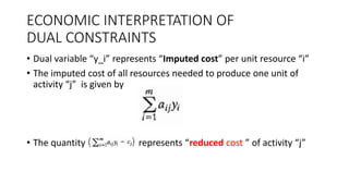 Economic interpretations of Linear Programming Problem | PDF