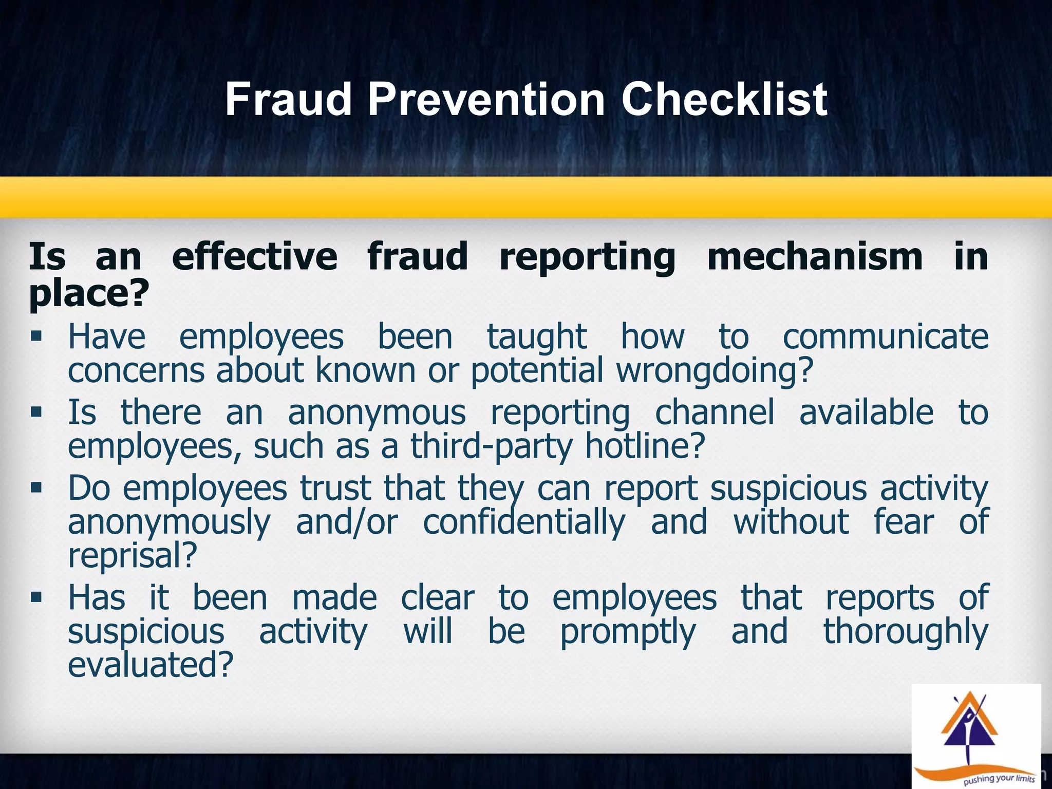 Fraud Risk Assessment Detection And Prevention Part 2 Ppt