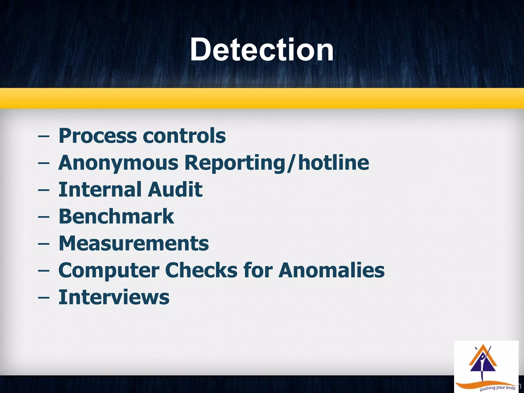 Fraud Risk Assessment Detection And Prevention Part 2 Ppt