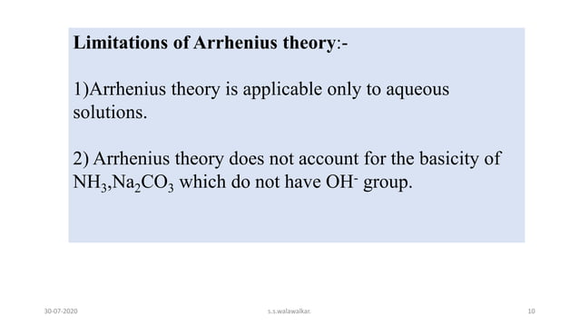 Ionic Equilibria | Arrhenius Theory | Chemistry Class 12 | Mrs. Shubhada Walawalkar | PDF
