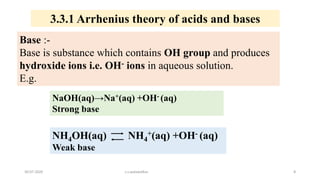 Ionic Equilibria | Arrhenius Theory | Chemistry Class 12 | Mrs. Shubhada Walawalkar | PDF