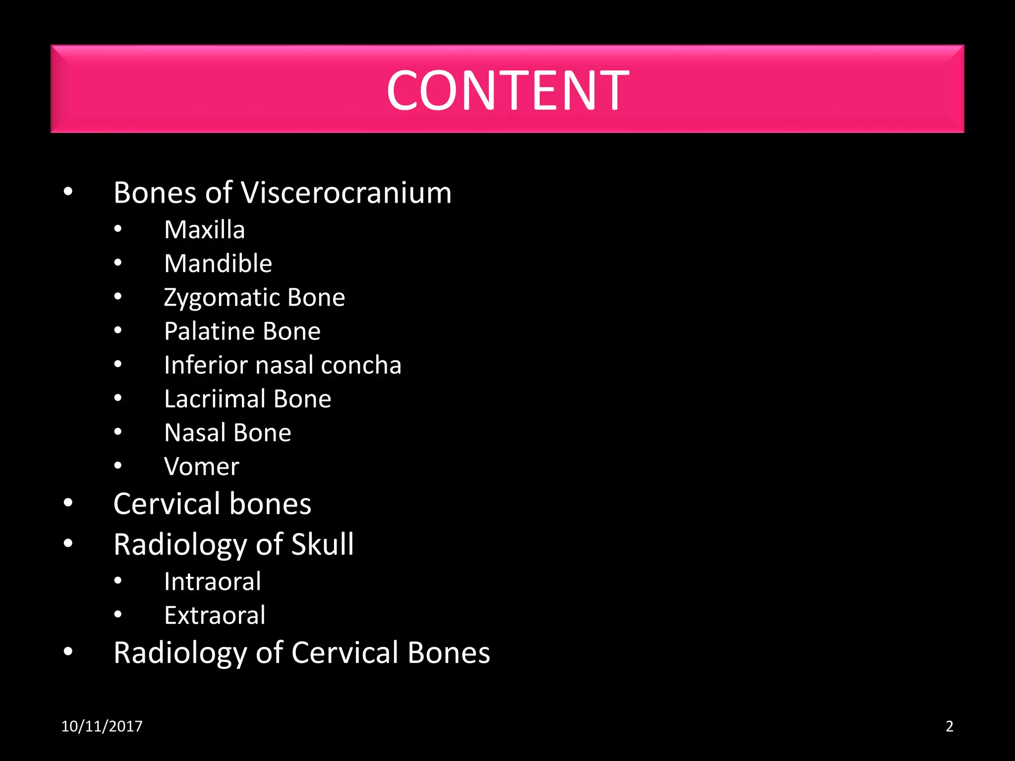 Osteological and radiological anatomy of skull and cervical (Part 2) | PPTX