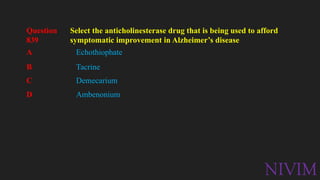 Pharmacology MCQ series Part -42 by NIVIM | PPTX