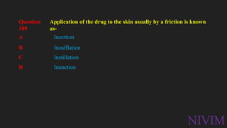 Pharmacology MCQ series Part -6 by NIVIM | PPTX