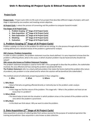 Unit–1- Revisiting AI Project Cycle & Ethical | PDF