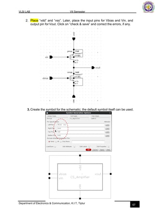 VLSI lab manual Part B, VTU 7the sem KIT-tiptur | PDF