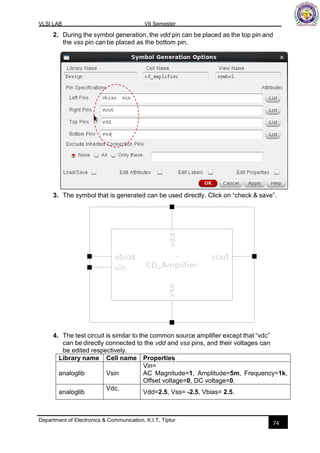 VLSI lab manual Part B, VTU 7the sem KIT-tiptur | PDF