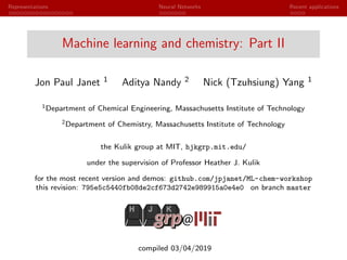 Machine Learning in Chemistry: Part II | PDF