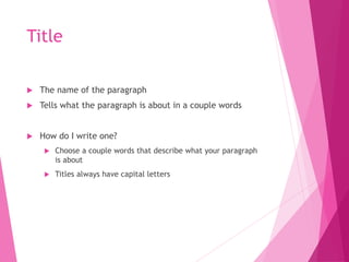 Parts Of Paragraph | PPTX