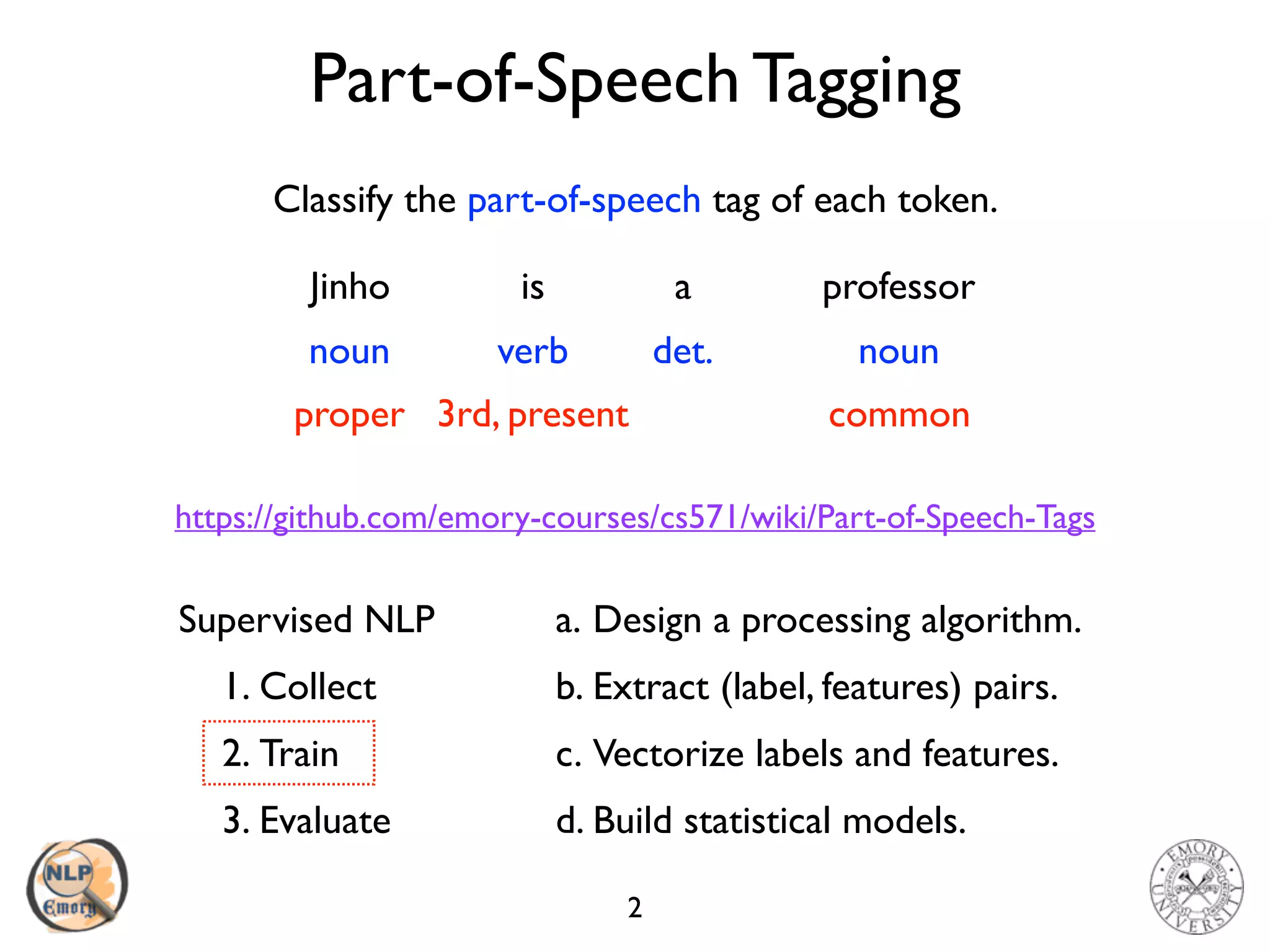 CS571:: Part of-Speech Tagging | PPT CS571:: Part of-Speech Tagging | PPT