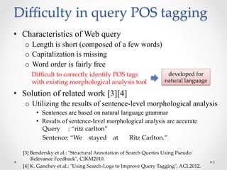 Part-of-speech Tagging for Web Search Queries Using a Large-scale Web Corpus | PPT