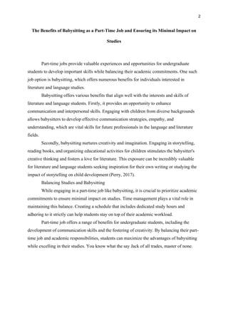 Part-Time Job English SPM Guided Writing Essay | DOCX