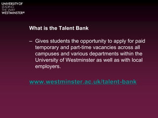 Part time jobs and the Talent Bank | PPTX