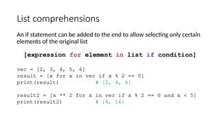 Python Introduction controll structures and conprehansion | PPT
