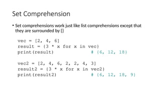 Python Introduction controll structures and conprehansion | PPT