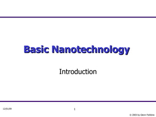 Introduction to Nanotechnology: Part 1 | PPT