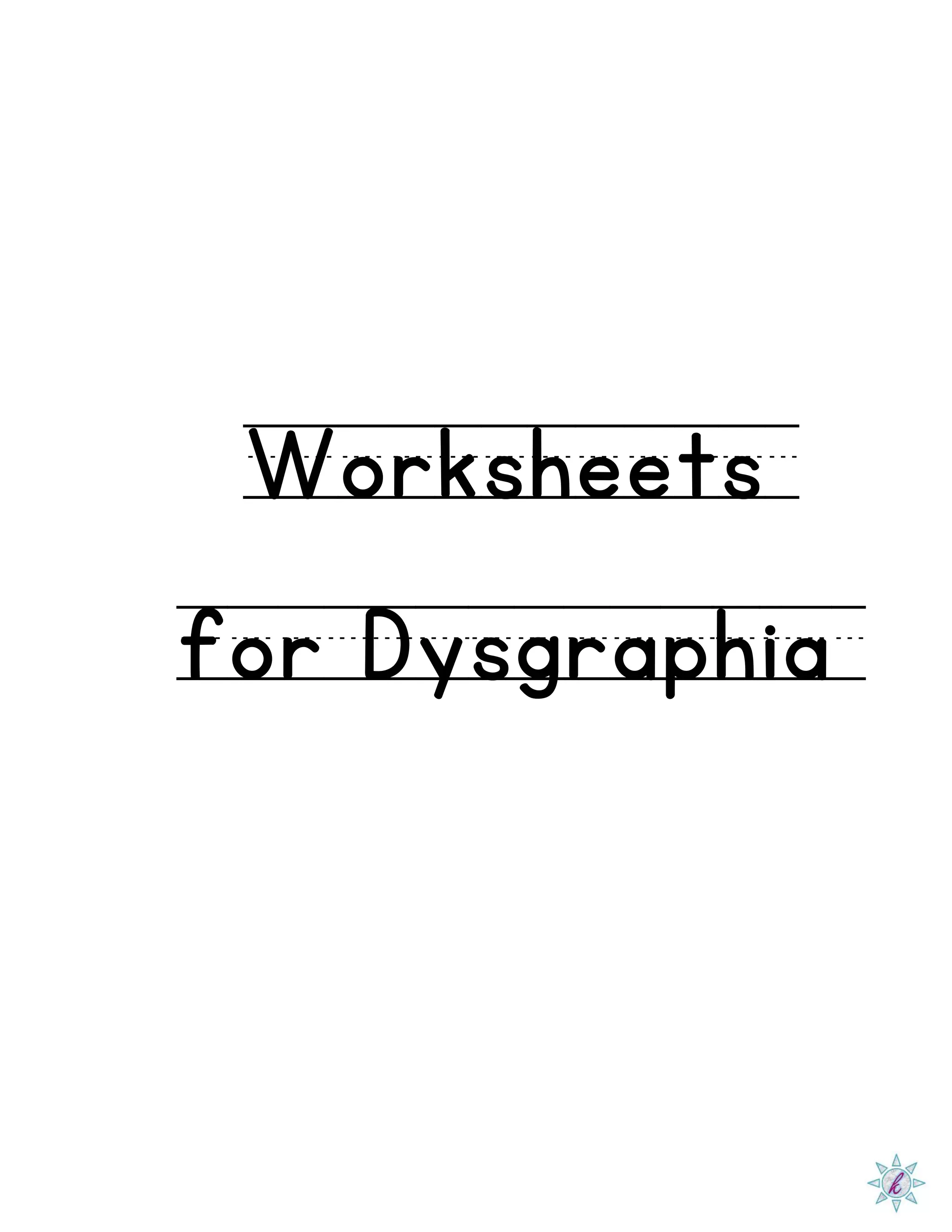 worksheet for dysgraphia | PDF