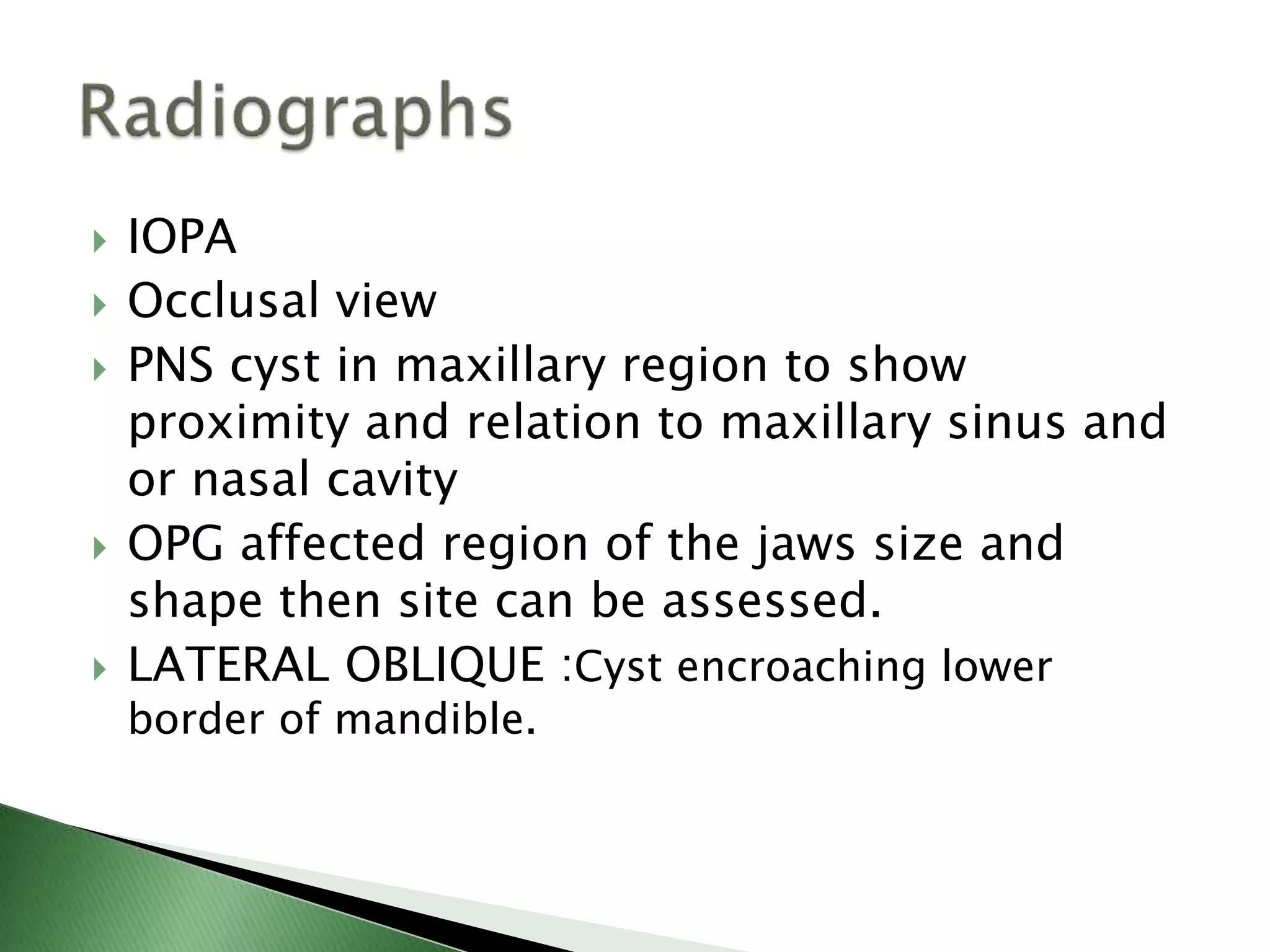 CYSTS OF THE JAW Part 1 | PPTX