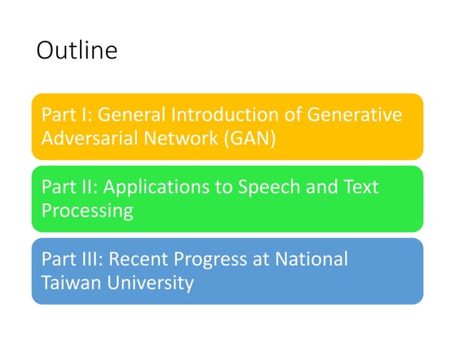 [GAN by Hung-yi Lee]Part 1: General introduction of GAN | PPT