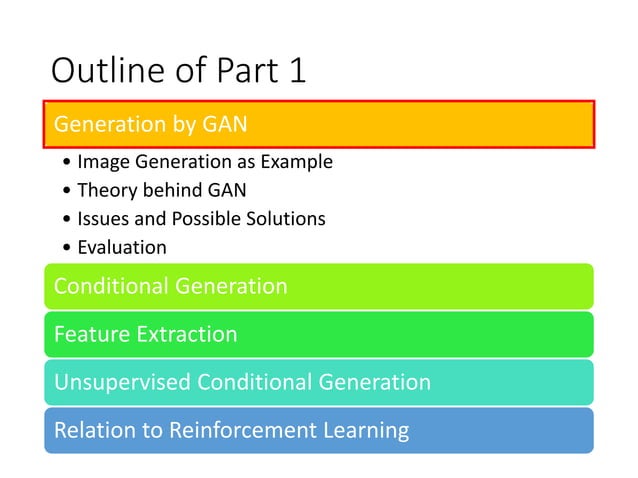 [GAN by Hung-yi Lee]Part 1: General introduction of GAN | PPT