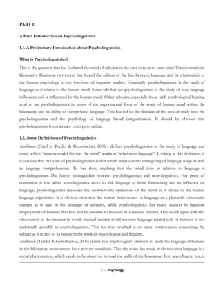 Psycholinguistics - part1 | PDF