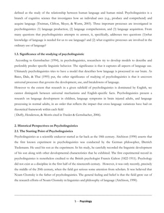 Psycholinguistics - part1 | PDF